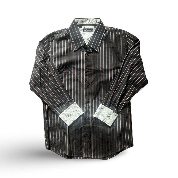 7 Diamonds | Shirts | 7 Diamonds Shirt Mens Brown Pinstripe Paisley ...